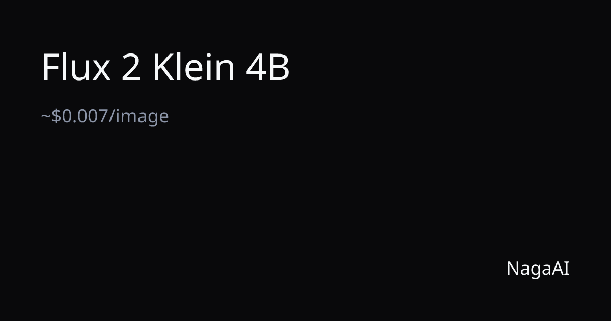 Flux 2 Klein 4B — Model | NagaAI