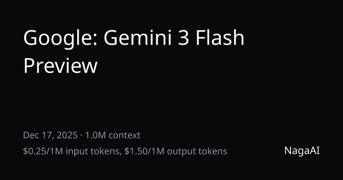Gemini 3 Flash Preview — Model | NagaAI