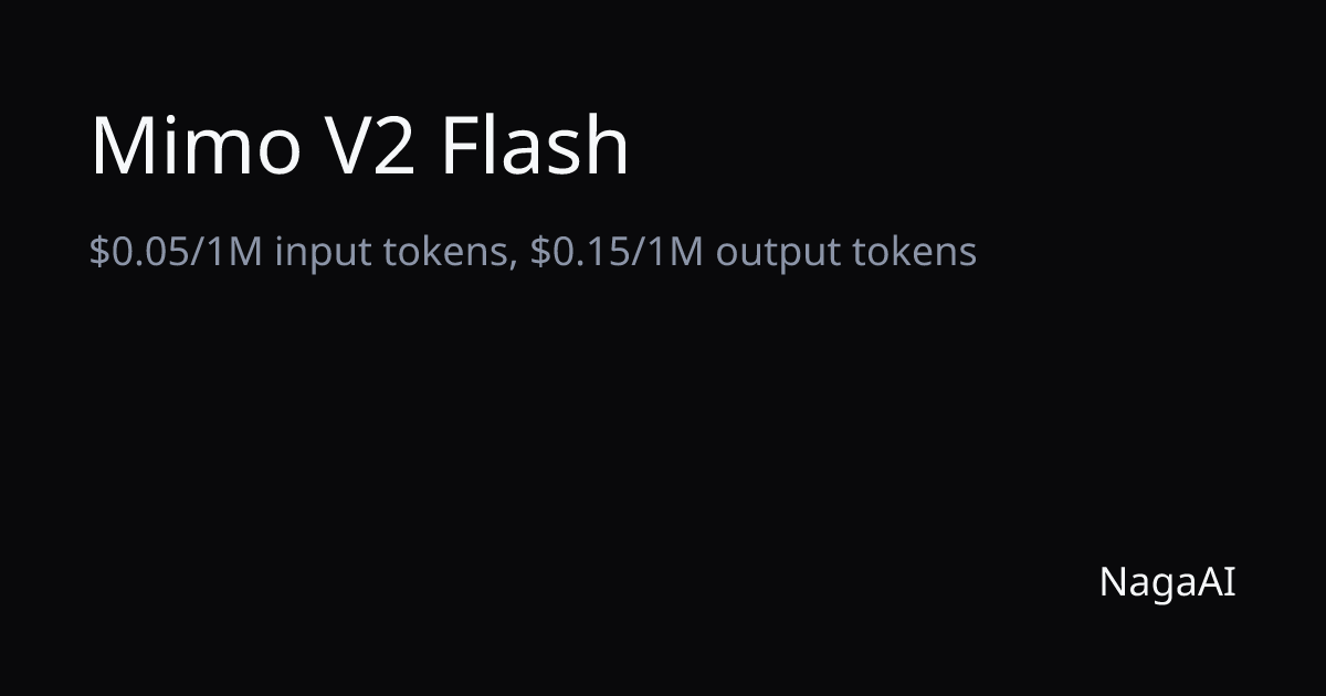 Mimo V2 Flash — Model | NagaAI